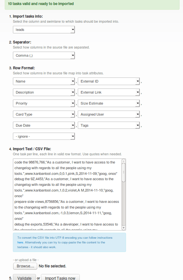 How to set up an Excel file for import? | Kanban Tool Support