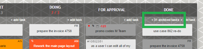How to archive tasks on a Kanban board? | Kanban Tool Support