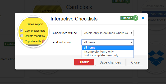 How to enable Interactive Checklist view? | Kanban Tool Support